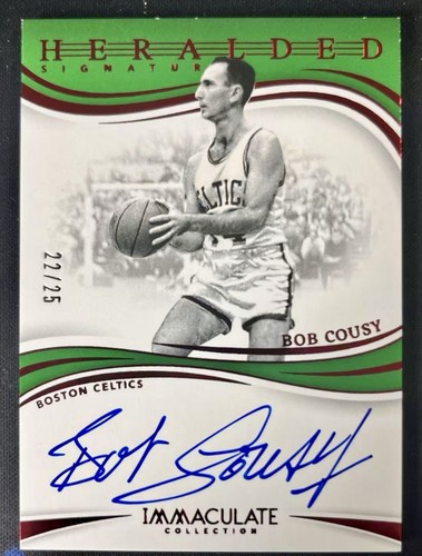 2023-24 Immaculate BOB COUSY Heralded Ruby Auto /25 Celtics HOF Legend On-Card | eBay Australia