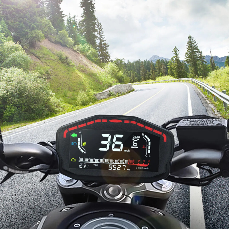 Universal Digital Moto Dash Panel LCD Dashboard Speedometer Odometer ...