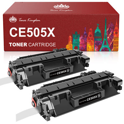 2 Pack CE505X High Yield Toner Cartridge for HP 05X Laserjet P2050 ...