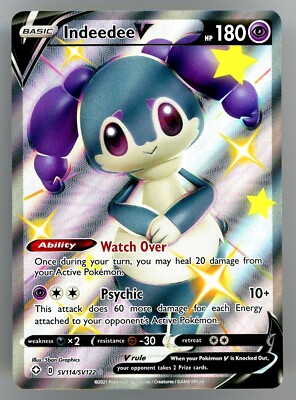 Pokémon TCG Indeedee V Shining Fates SV114/SV122 Holo Shiny Holo Rare ...