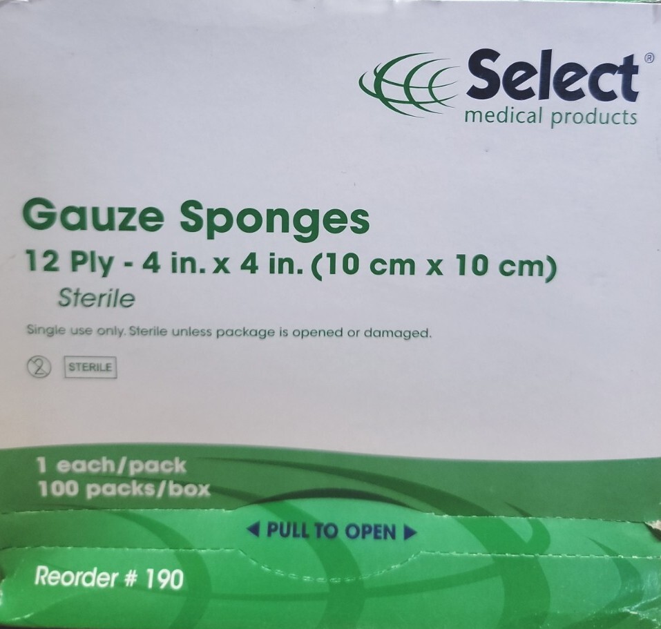 Select Medical Gauze Sponges - 4x4", Pack of 100 | eBay