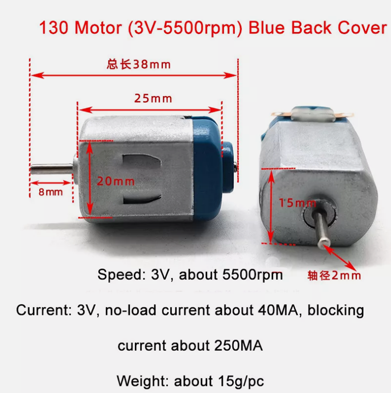 DC1.5V-12V Mini 130 Toy Motors Small Electric Metal High Speed RC Car ...
