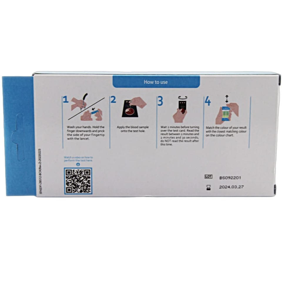 Qucare Total Cholesterol Test Kit 2 Pack Fast Easy At-Home Testing CE ...