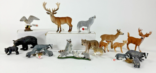 Schleich North American Forest Figurine Lot Wolf Deer Bear Raccoon ...