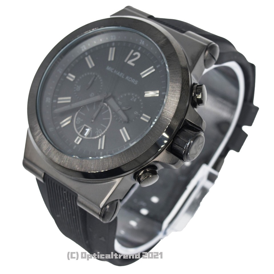 Michael Kors MK8152 Dylan Chronograph All Black Dial Stainless Steel ...