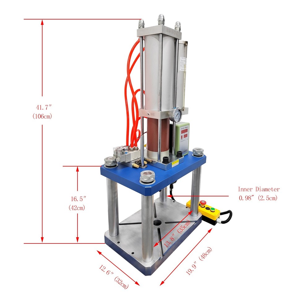 Heavy-duty Pneumatic Press Punch Machine 110V 17636lb/8000kg 0.98" Dia ...