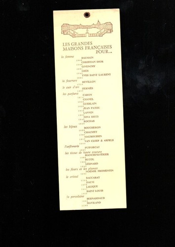 signet marque page ancien publicitaire PUB comité colbert art luxe ...