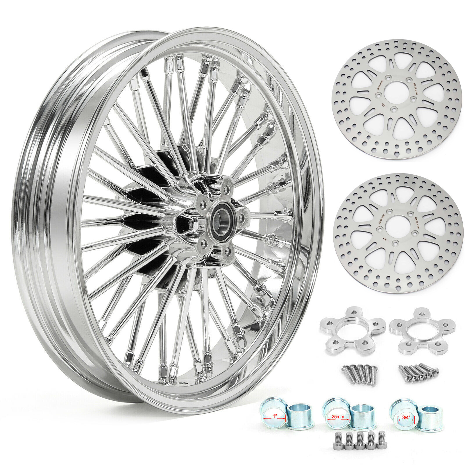 18X3.5 Fat Spoke Front Wheel Rotors for Harley Touring Electra Road ...