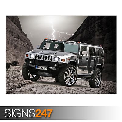 HUMMER H2 poster chrome car photo print art image from size A0 through ...