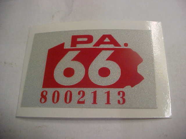 1966 pennsylvania license plate registration sticker FREE SHIP WITH ...