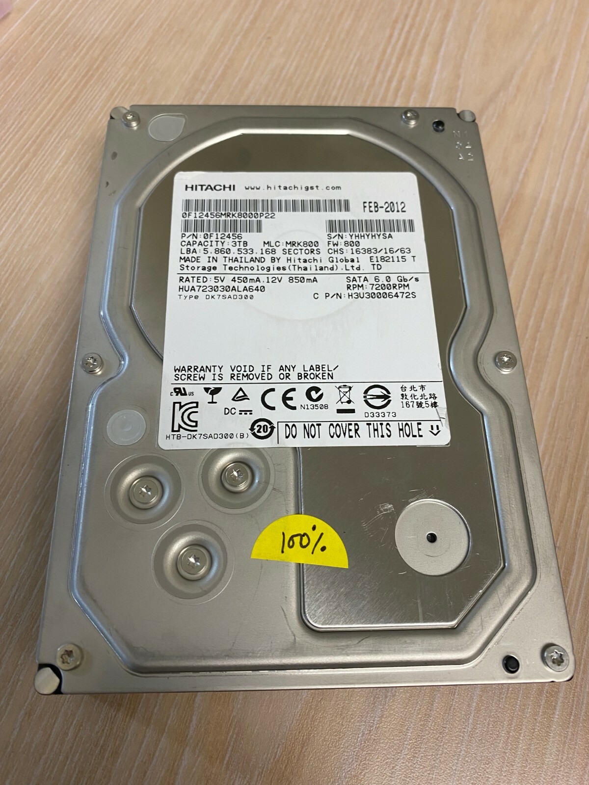 HUS724030ALE641 PN 0f17731 MLC Mpk3m0 Hitachi 3tb SATA 3.5 Bsectr HDD ...