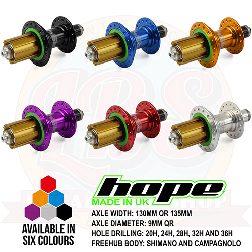Hope RS4 Road Rear Hub QR - All Colors, Spoke Holes and Drivers - Brand ...
