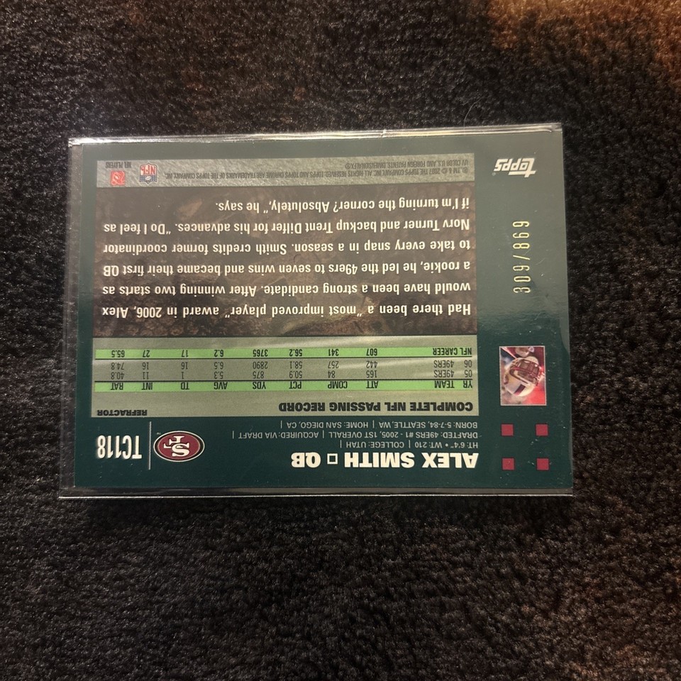 2007 Topps Chrome - Alex Smith #TC118 White Refractor /869 | eBay