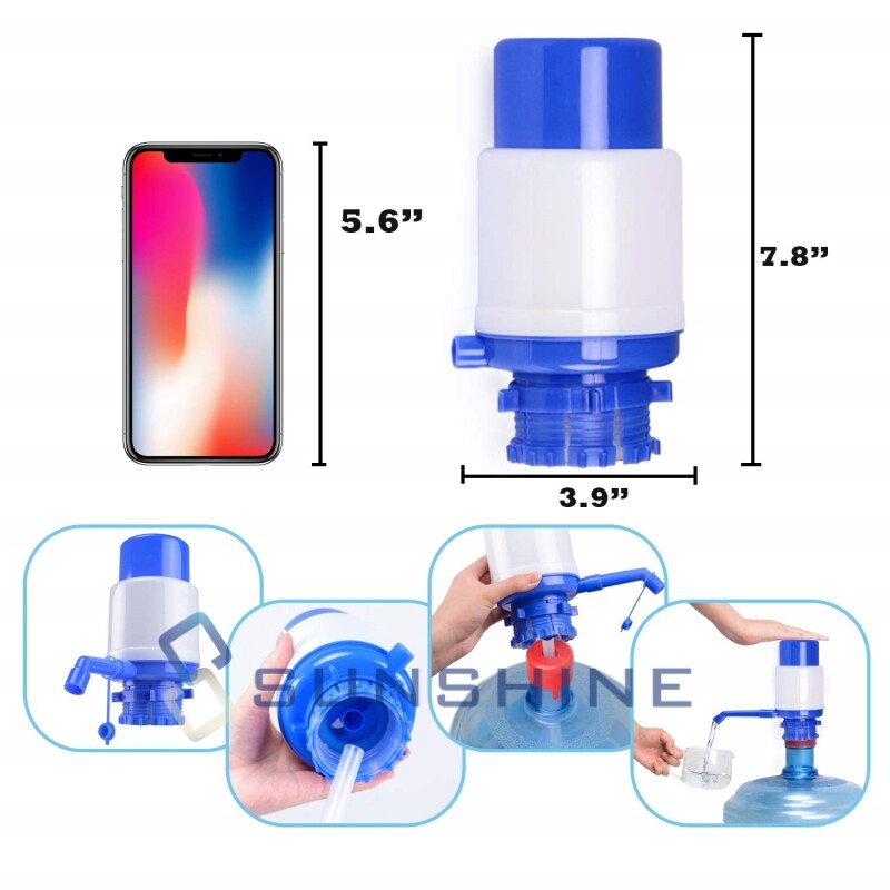 5 & 6 Gallon Hand Pump for Water Bottle Jug Manual Drinking Tap Spigot ...