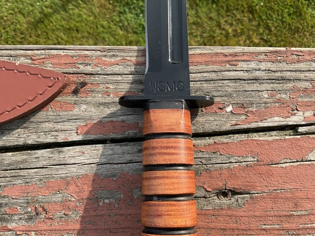 United Cutlery #uc3092 USMC Combat Fighting Knife With Brown Leather ...