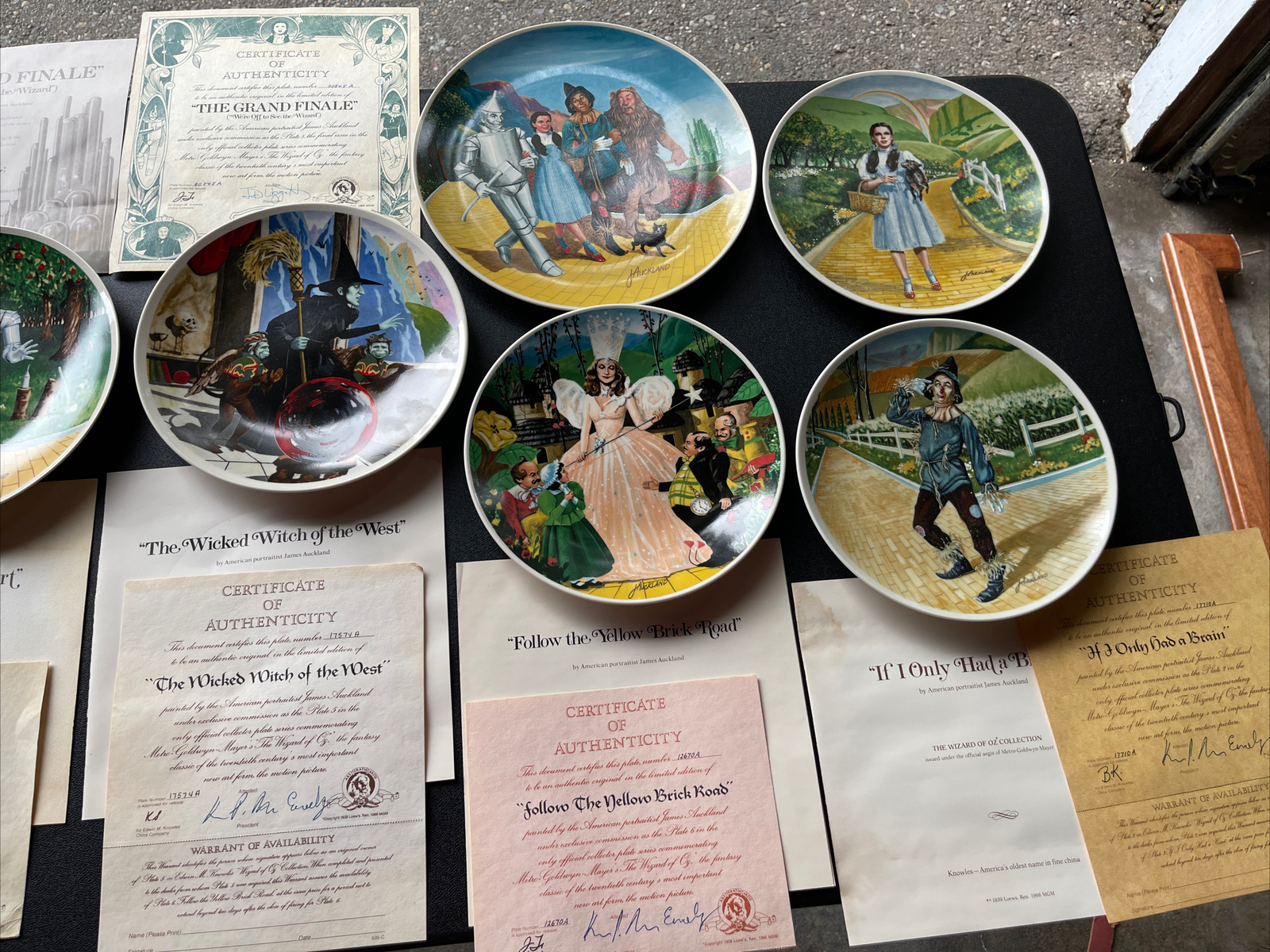 WIZARD OF OZ Complete Set of 8 Knowles Collector Plates James Auckland ...
