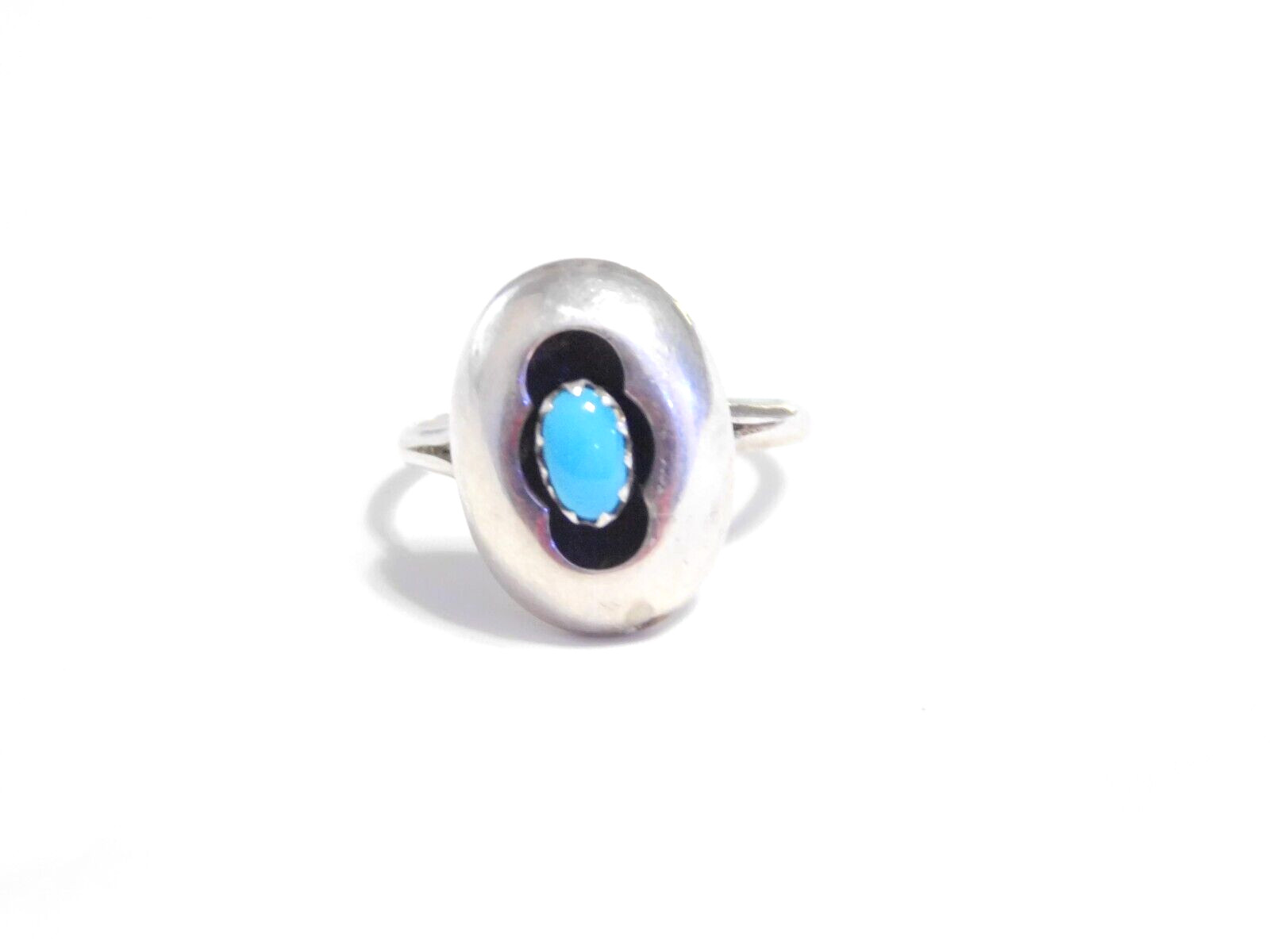 Native American Vintage Turquoise Shadow Box Ring - Gem