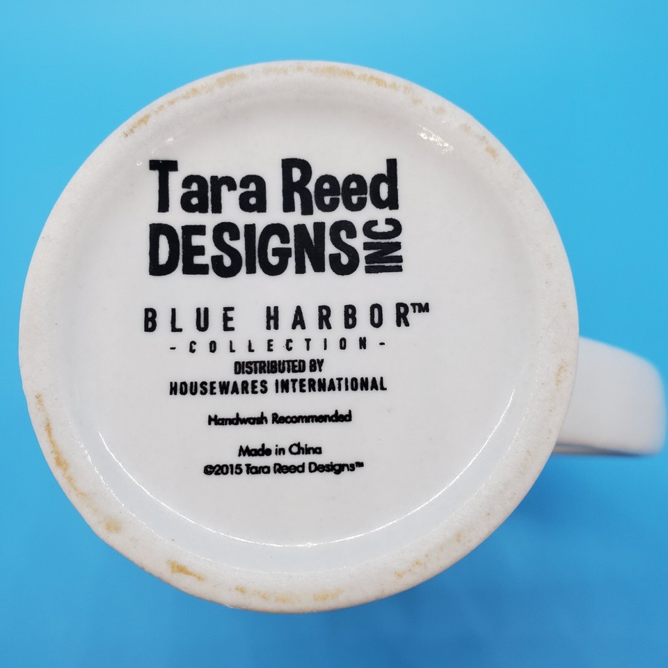 Tara Reed Designs Bee Busy Blue Harbor Collection 14 Ounce Coffee/Tea ...