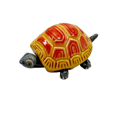 Vintage Ceramic Wiggling Box Turtle Tan and Coral New Old Stock LEPS ...