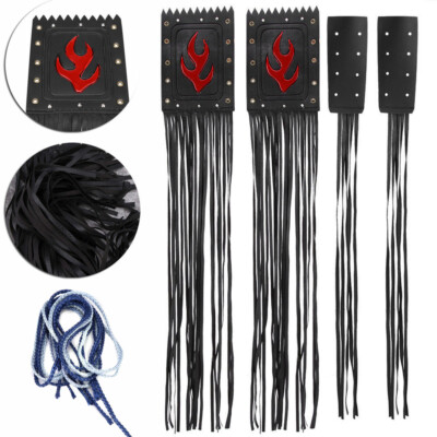 1Pair Motorcycle Universal Handlebar Tassel Fringe Grip Cover Lever ...