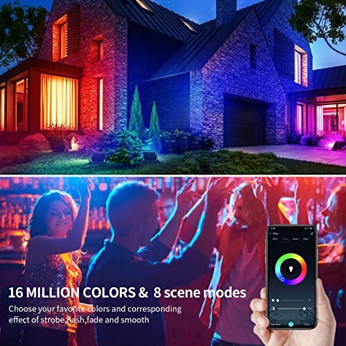 100W RGB Flood Light Outdoor - Smart Color Changing Landscape Light ...
