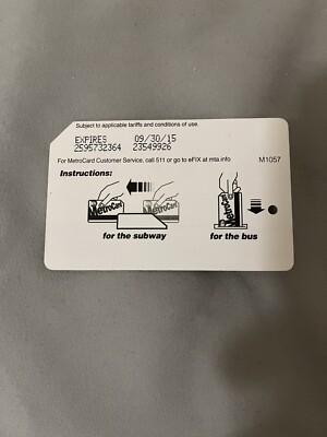 NYCT MTA MetroCard - Instructions | eBay