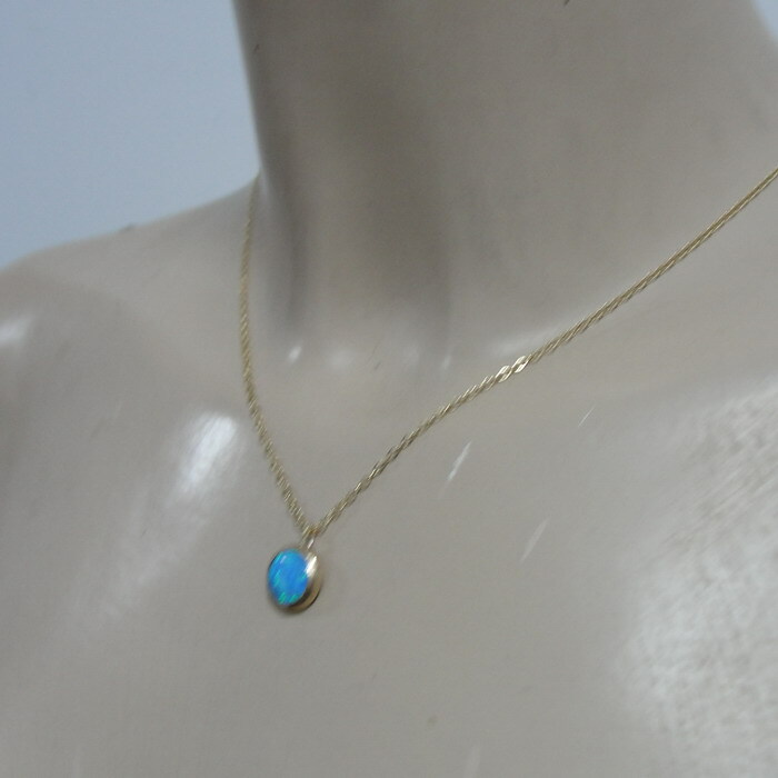 Blue opal Pendant 14k Yellow Gold Fill Handmade Modern Classy Hadar ...
