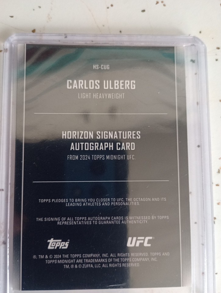 2024 Topps Midnight UFC Carlos Ulberg Auto Horizon Signatures Light ...