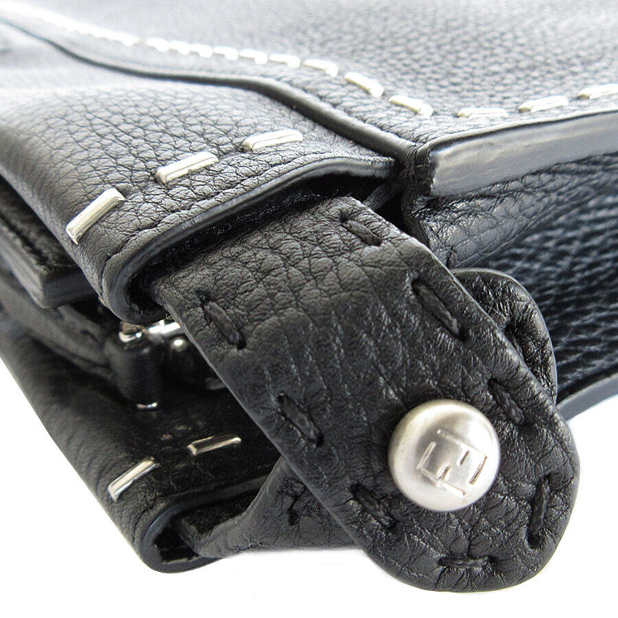 Auth FENDI Selleria Peekaboo FitHandbag Shoulder Bag black Auth FENDI Selleria Peekaboo FitHandbag Shoulder Bag black