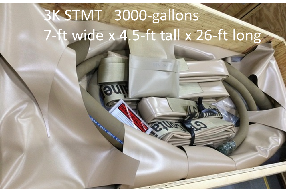 WATER 3000-Gal SEMI-TRAILER MOUNTED FABRIC TANK (SMFT) Bladder Drinking ...