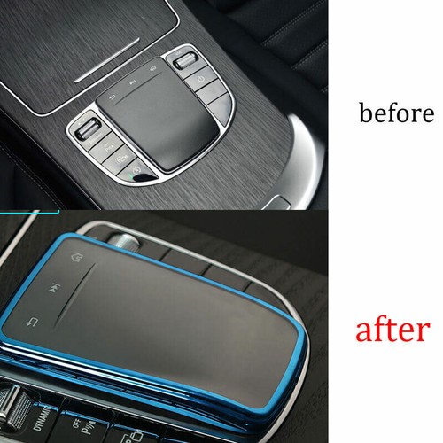 ABS Blue Central Console Multimedia Cover Trim For Benz C-Class W205 ...