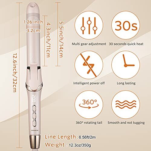 Hair Curler 1.3 inch Hair Curling Iron 2 in 1 Professional Flat Iron ...