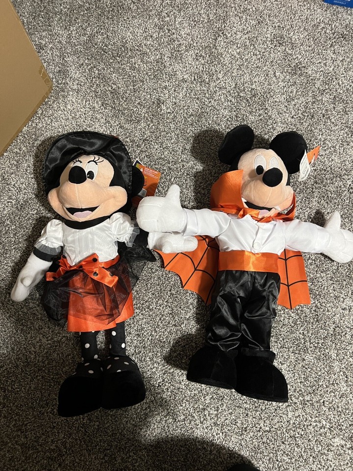 Disney's Vampire Mickey And Witch Minnie Mouse Orange Halloween ...