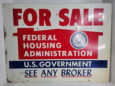 Federal Housing Administration For Sale Sign US Government Real Estate ...