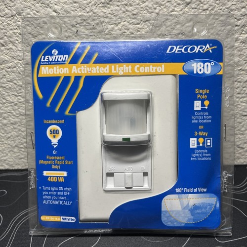 Leviton Decora Single Pole or 3-Way Motion Sensor White PR180-1LW ...
