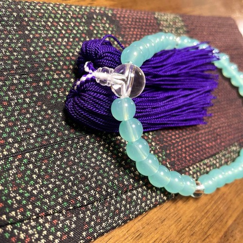 Prayer Beads And Fukusa Set, Jade Color, For Women, Old Rosary ...