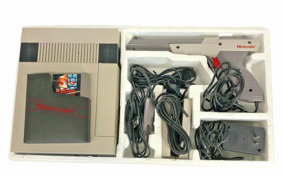 RARE Original 1988 Nintendo NES Action Set Gray Console With Box Tested ...