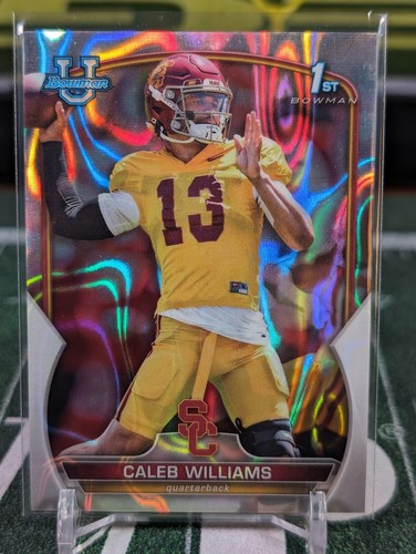2022 Bowman University Chrome Caleb Williams Lava Refractor 44/100 USC ...