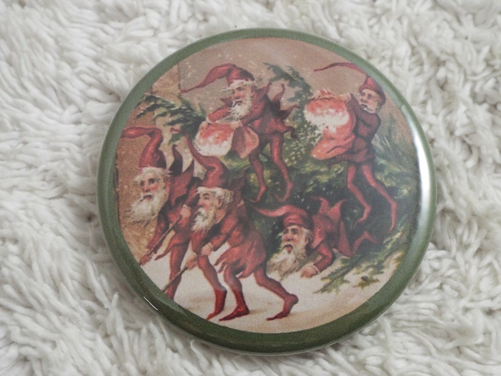 Old Fashion Christmas Elf ELVES ~ 2-1/4" Button Pinback Pin (D11) | eBay