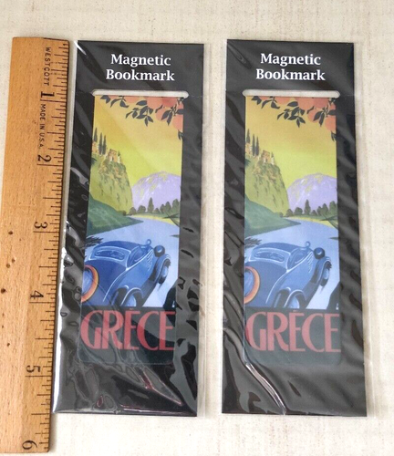 2 Pieces - Magnetic Book Markers - Greece Grece Vintage poster Design ...