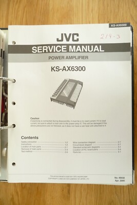 Service Manual-Anleitung für JVC KS-AX6300, Original | eBay.de