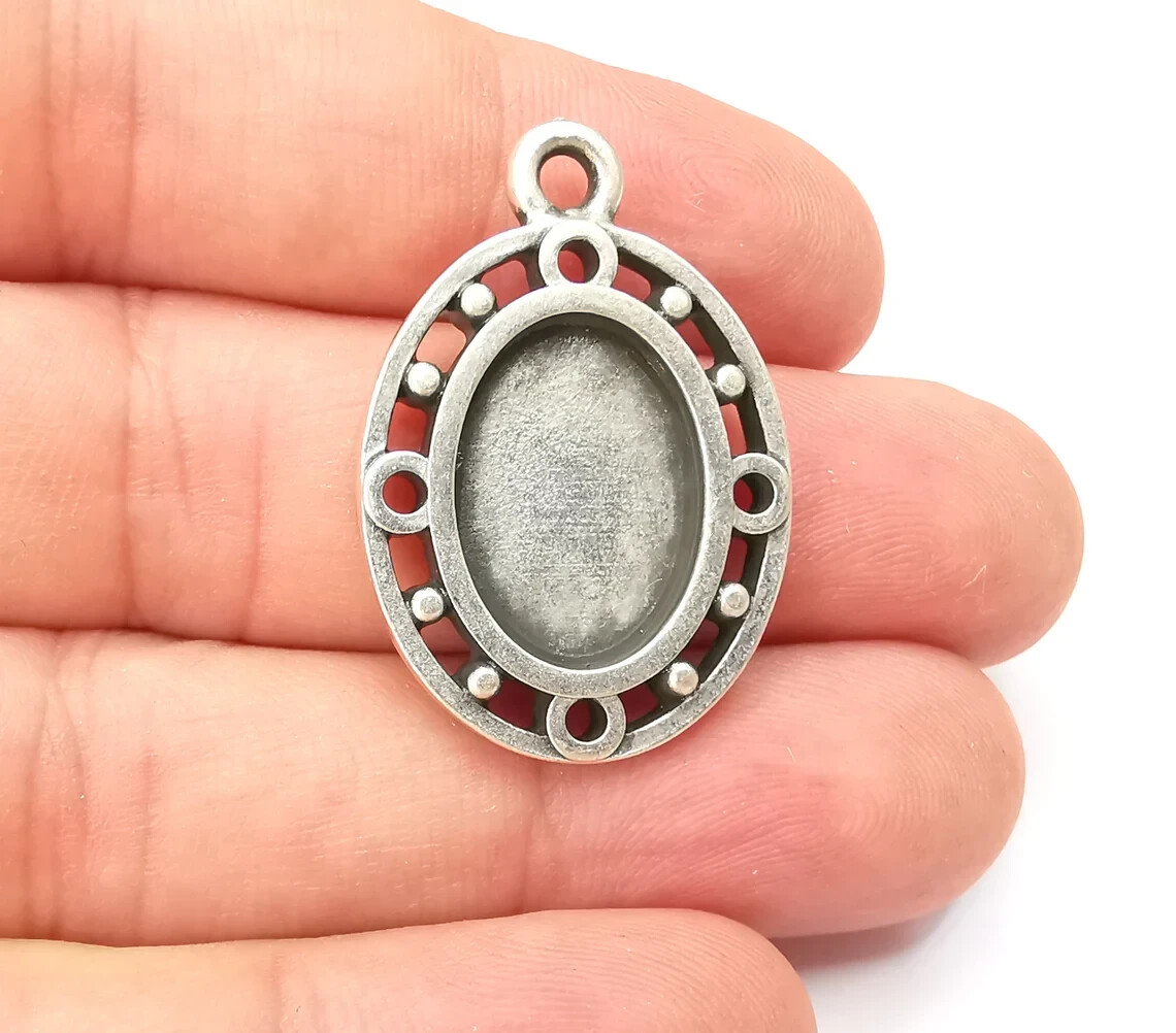 Oval Bezels, Resin Blank, inlay Mountings, Mosaic Pendant Frame ...