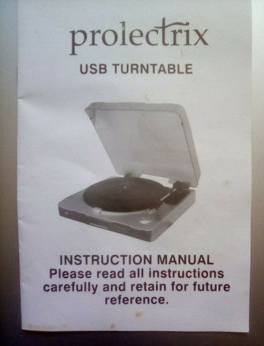 Record player Prolectrics U s b Turntable transfers records to computer ...
