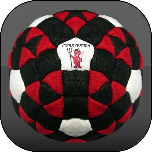 OMEN, MONSTER FOOTBAG 152 PANELS PELLETS & IRON FILLED !!! Hacky sack ...