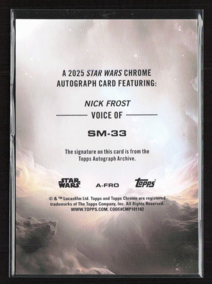 2025 Topps Star Wars Chrome #A-FRO SM-33 Nick Frost Green Refractor ...
