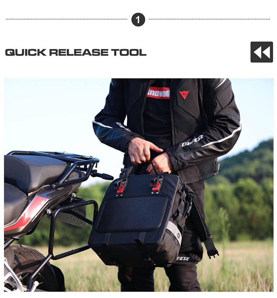 Rhinowalk motorcycle side bags 20L Waterproof Saddle Pannier Quick ...
