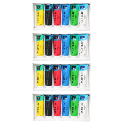 4x Acrylic Paint Sets 75ml Tubes Intro 6pce Primary Colours Bundle ...