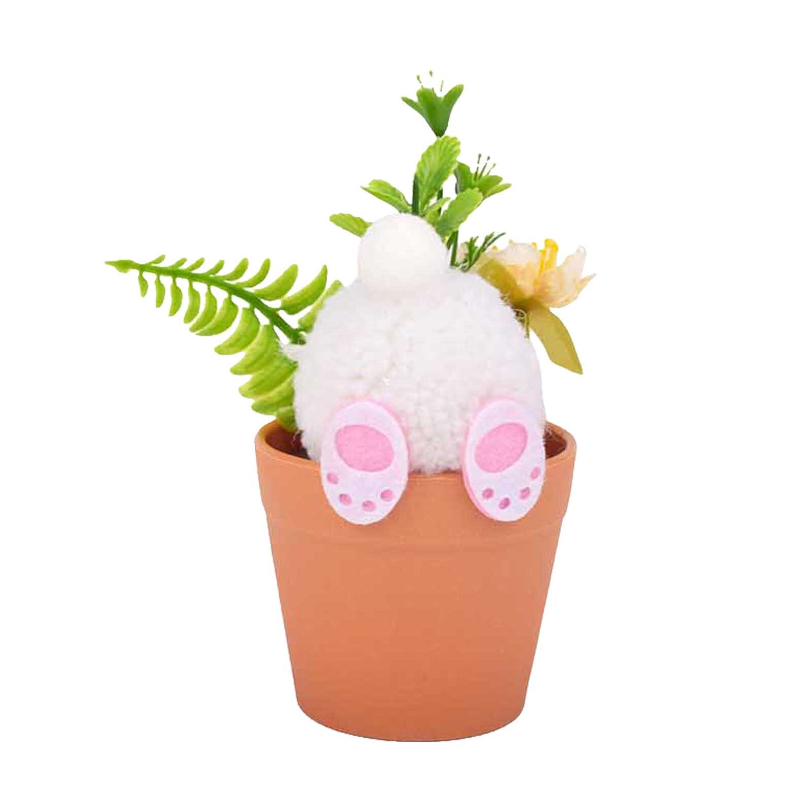 Cute Easter Bunny Mini Planter Adorable Rabbit Pot Tray Ornament For ...