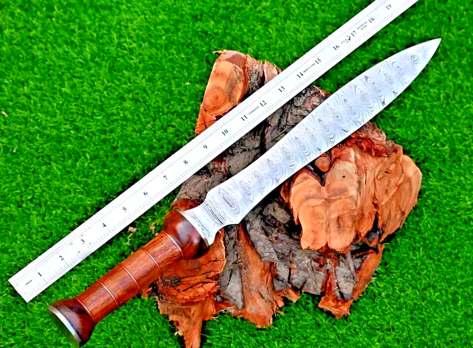 Roman Gladius SWORD Hand Forged Damascus Steel Double Edge gladiator ...