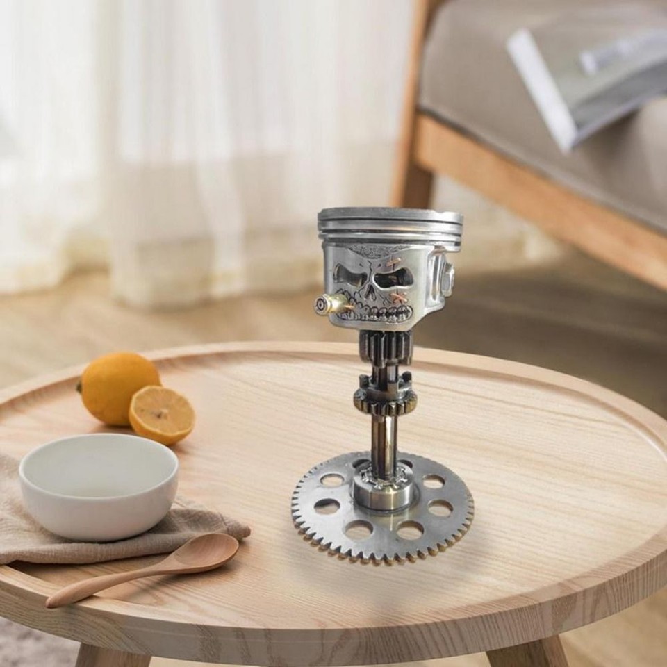 Realistic Skeleton Statue Carving Piston Skull Face Skull Man Head ...